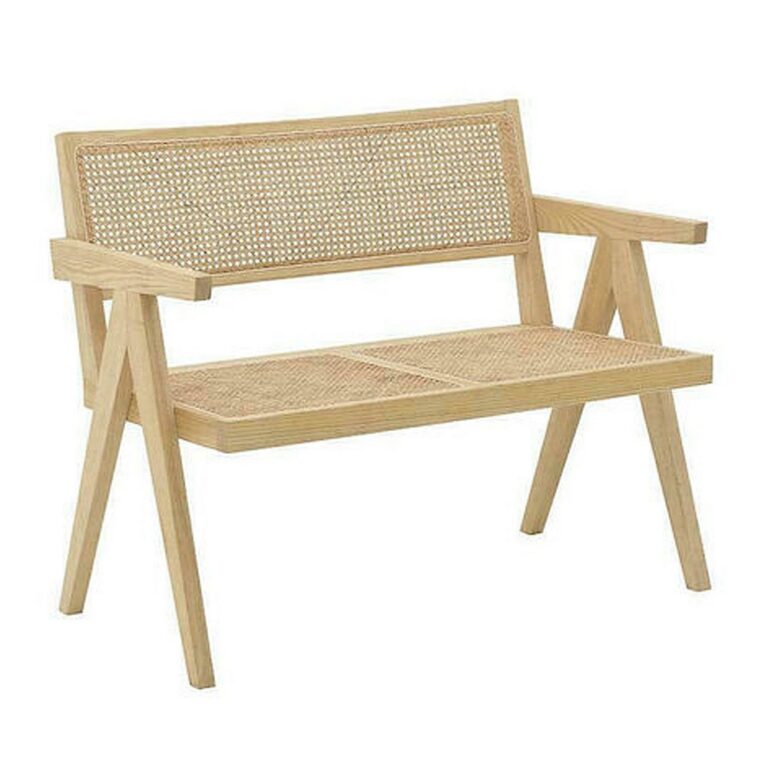Rattan and wood 2 seater sofa bench | Wonderbayt